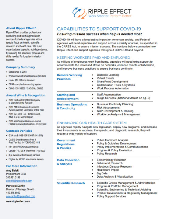Capabilities Statement | Ripple Effect