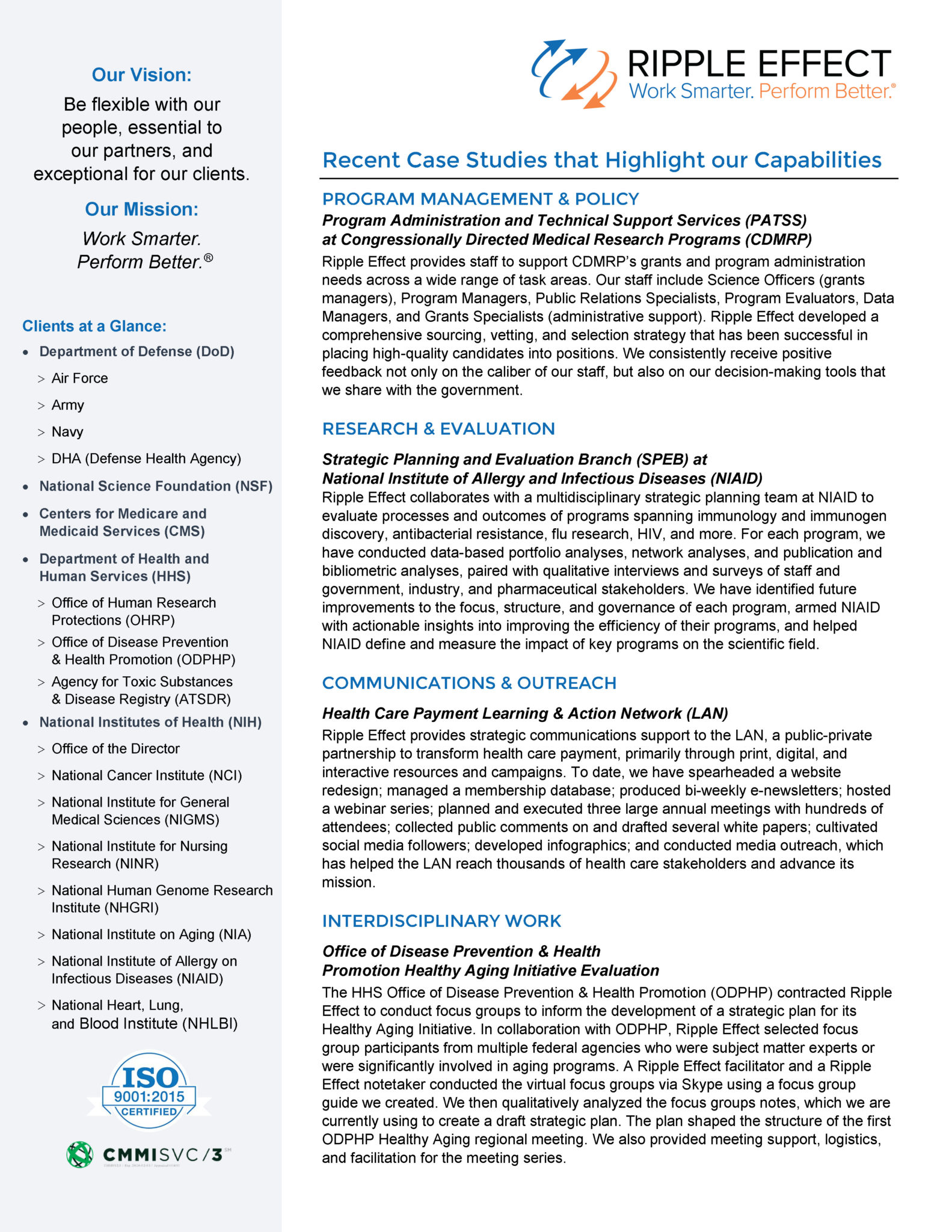 Capabilities Statements | Ripple Effect