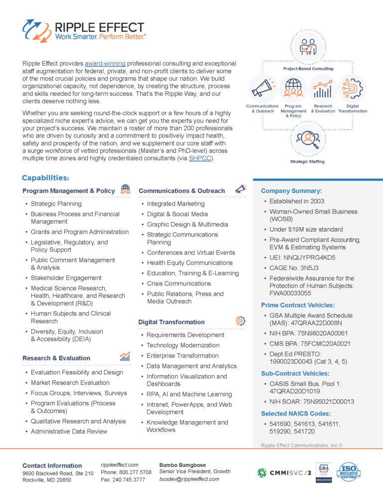 Capabilities Statements | Ripple Effect
